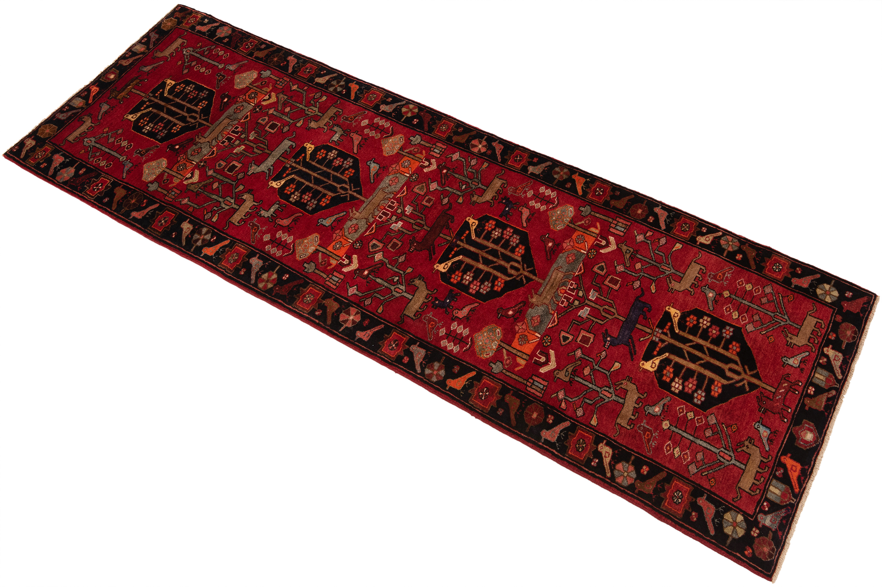 Hamedan Persisk matta Röd 329 x 117 cm