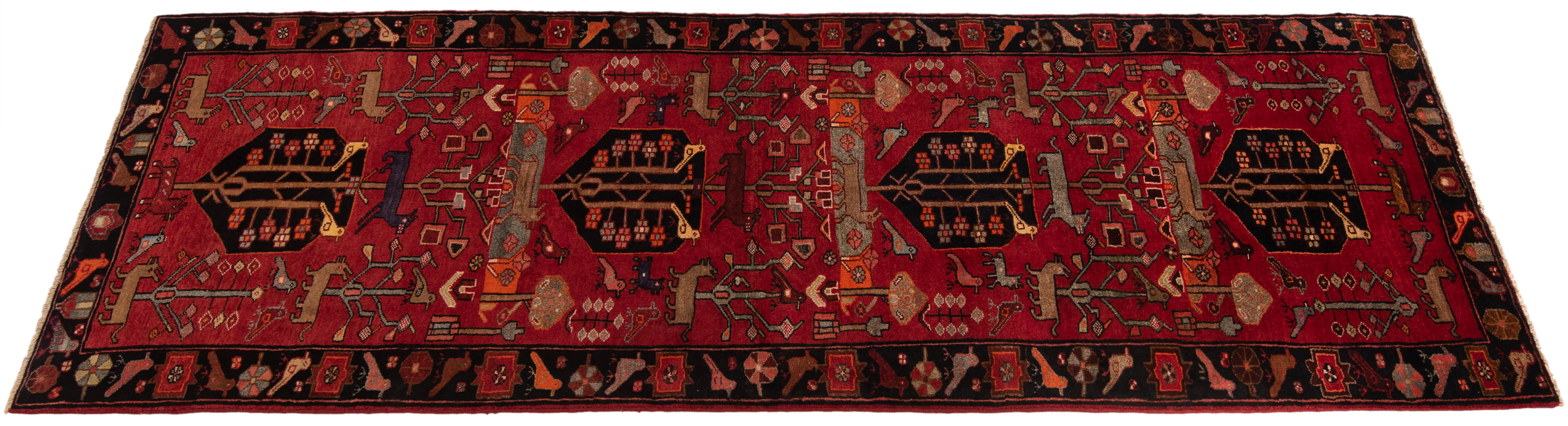 Hamedan Persisk matta Röd 329 x 117 cm