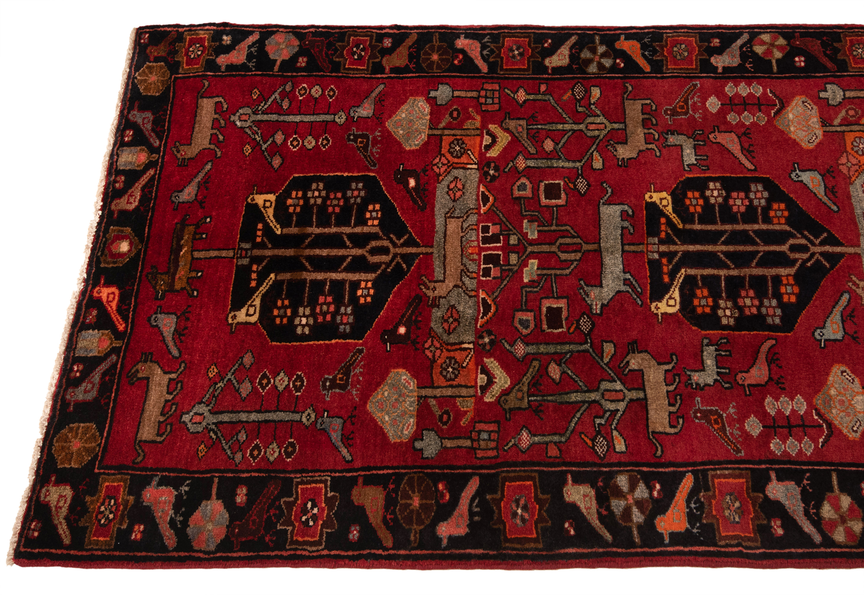 Hamedan Persisk matta Röd 329 x 117 cm