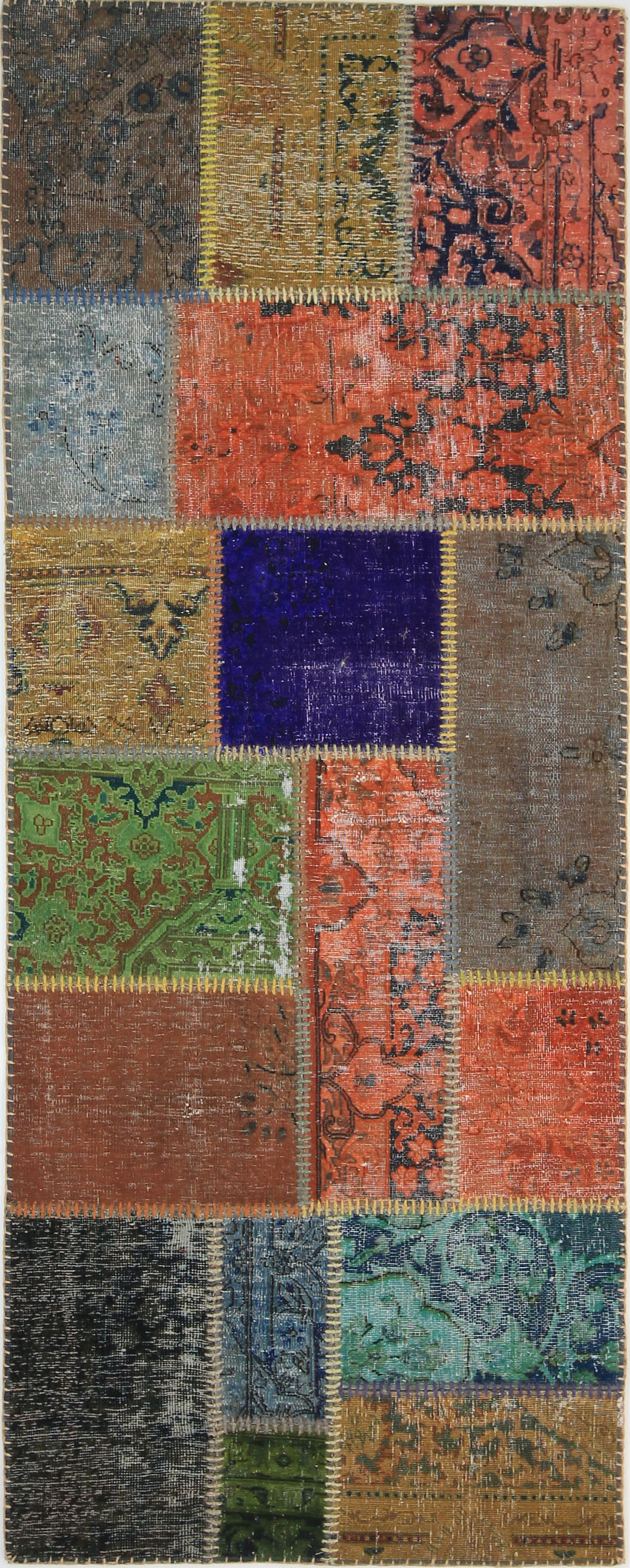 Patchwork Teppich Mehrfarbig 207 x 80 cm