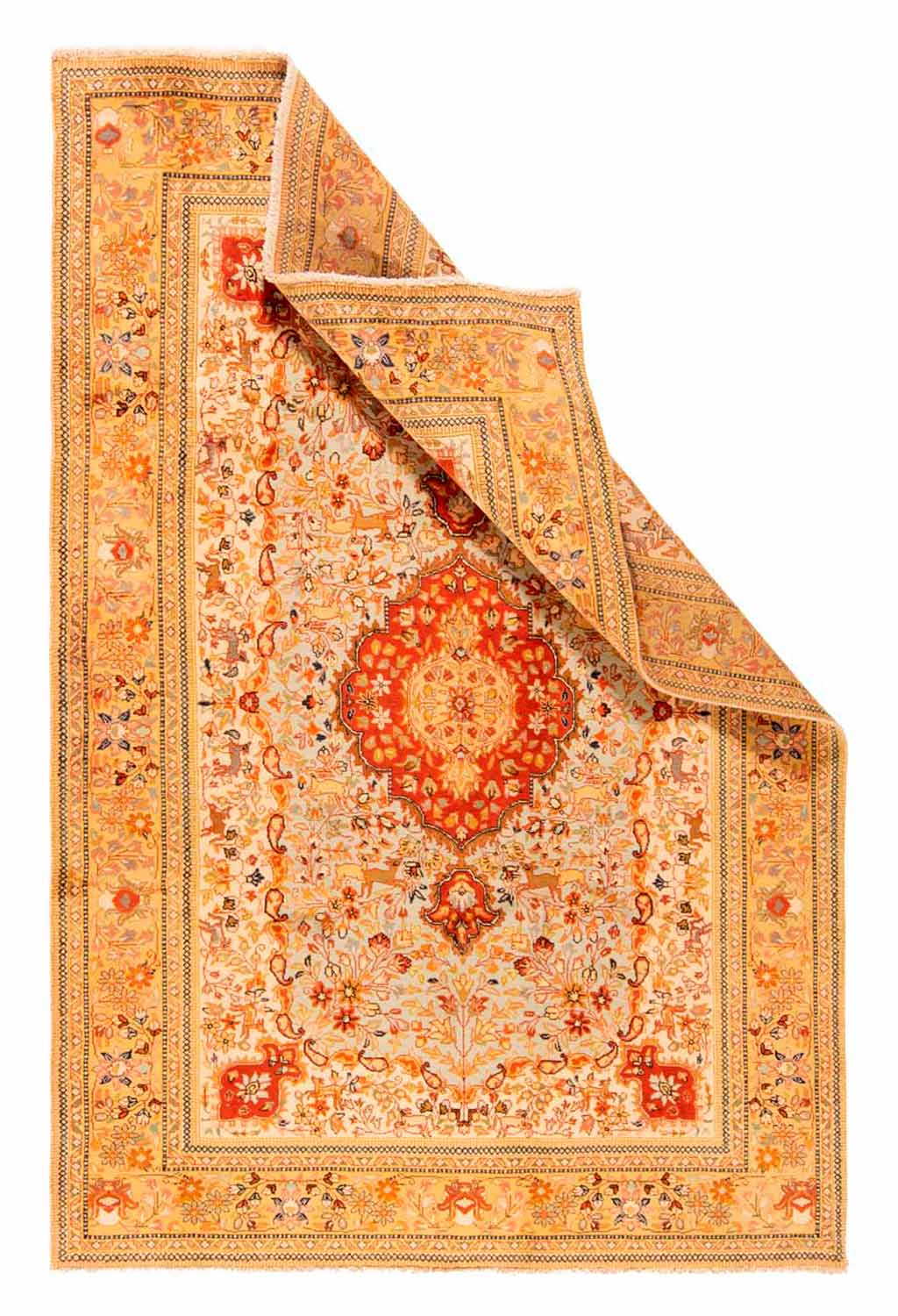 Tabriz Tabatabai Persian Rug Yellow 290 x 190 cm