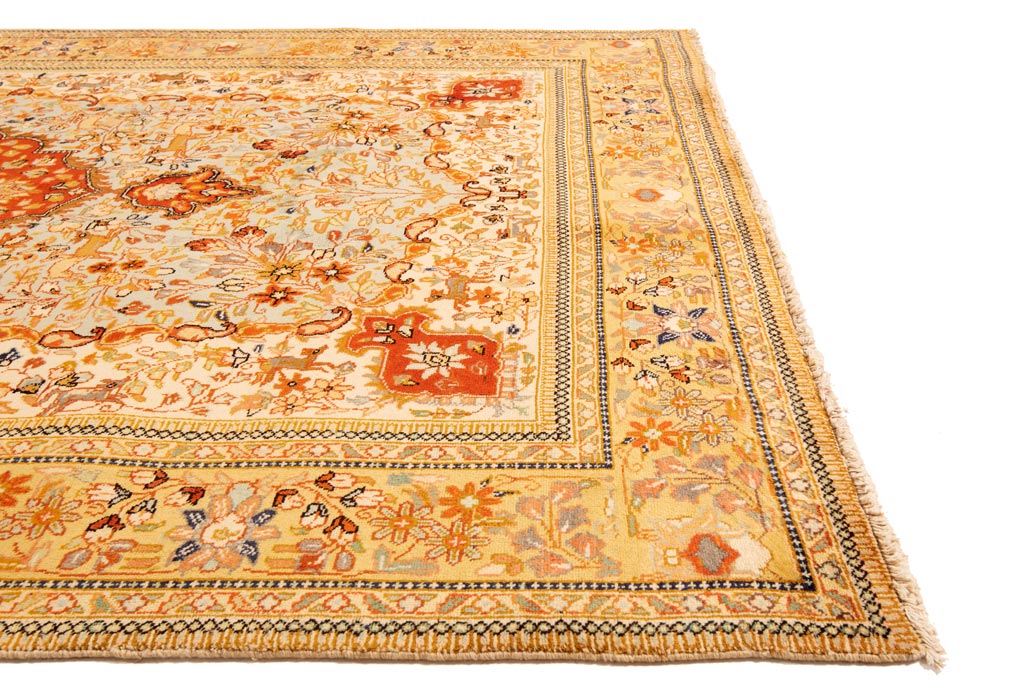 Tabriz Tabatabai Persian Rug Yellow 290 x 190 cm