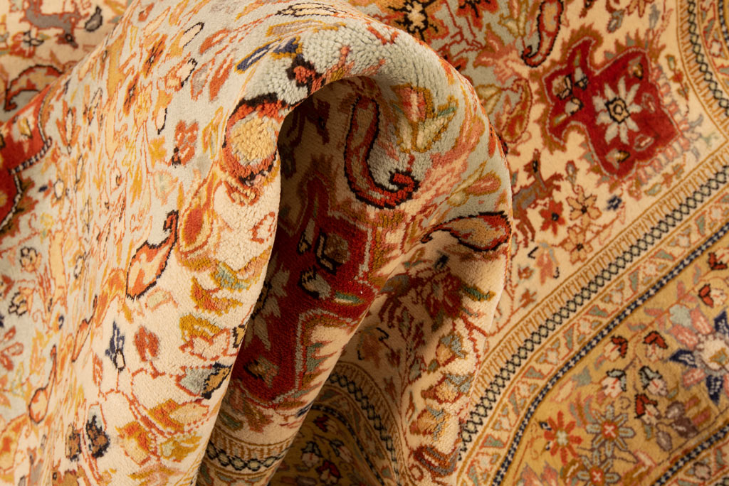 Tabriz Tabatabai Persian Rug Yellow 290 x 190 cm