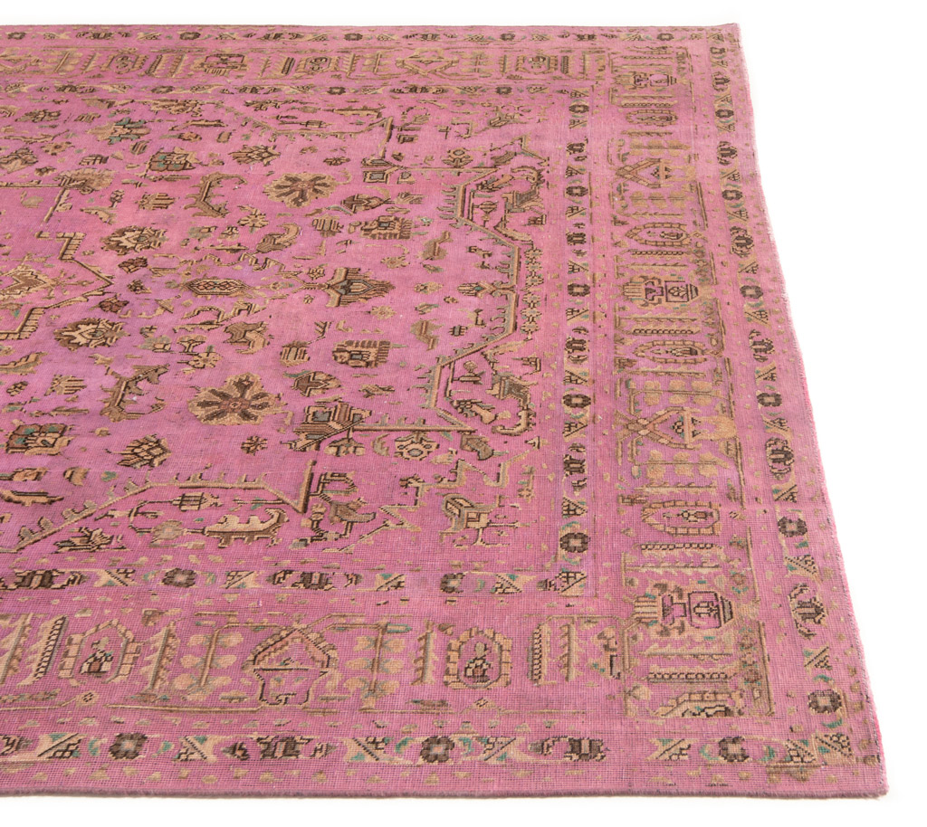 Vintage Relief Rug Pink 292 x 197 cm