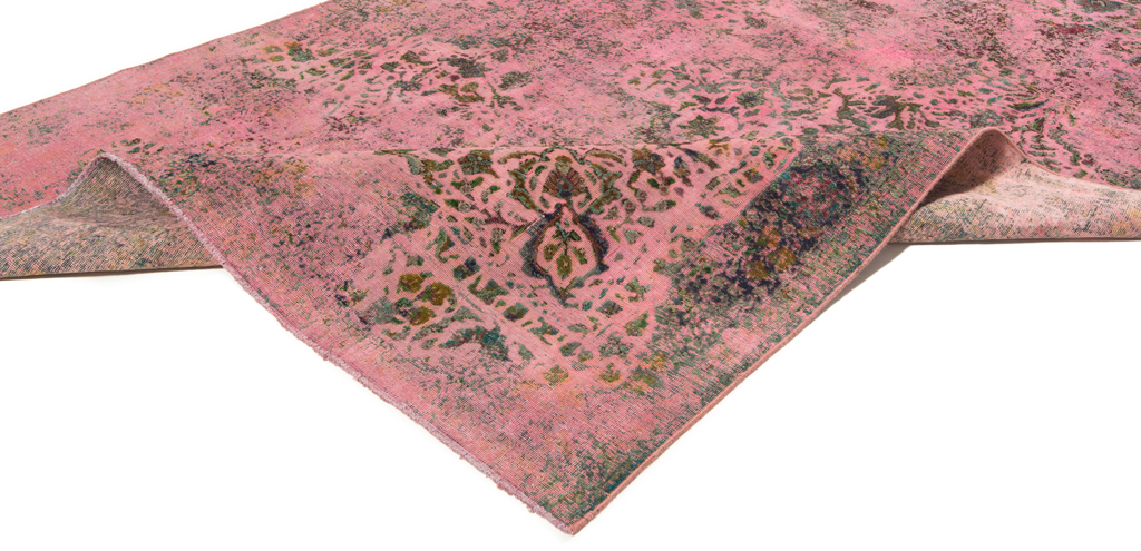 Vintage Relief Rug Pink 286 x 200 cm