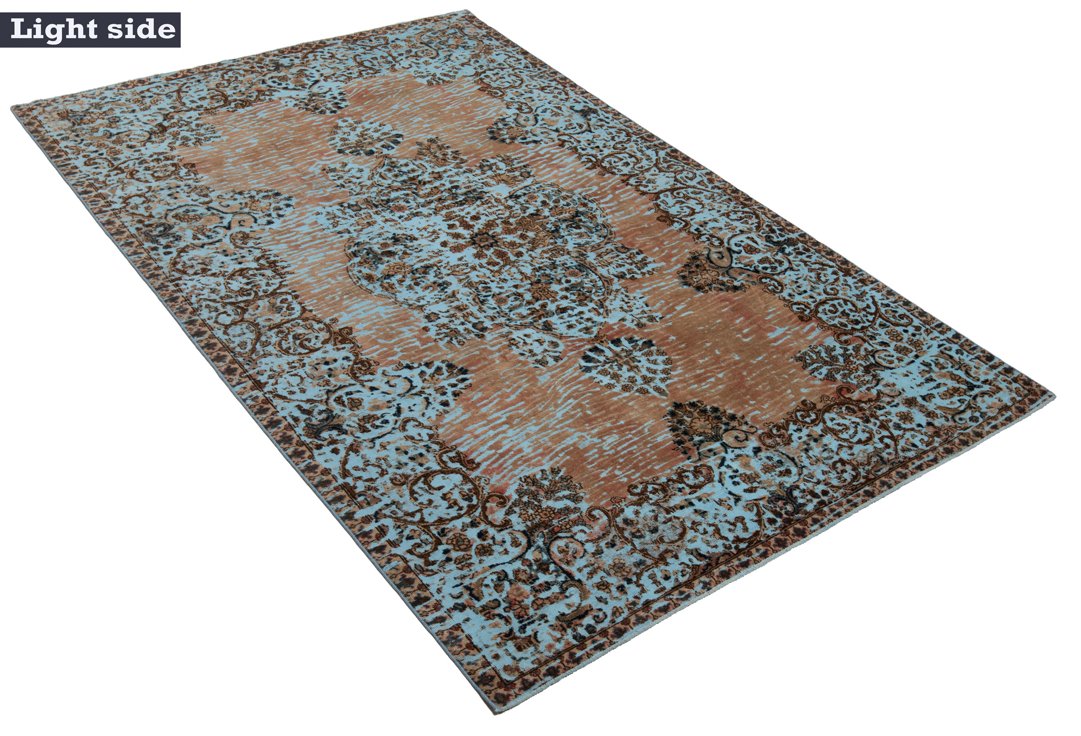 Vintage Relief Rug Blue 296 x 188 cm