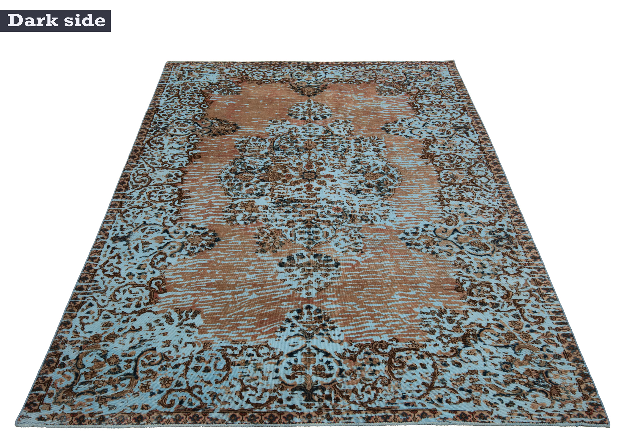 Vintage Relief Rug Blue 296 x 188 cm