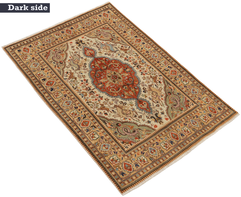Tabriz Tabatabai Persian Rug Beige-Cream 200 x 149 cm