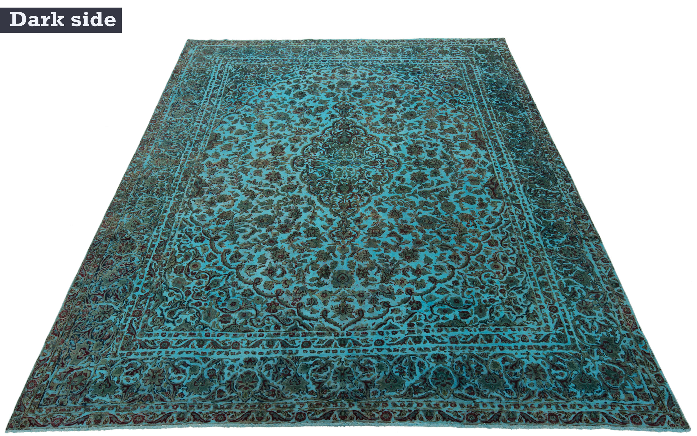 Vintage Relief Rug Turquoise 393 x 288 cm