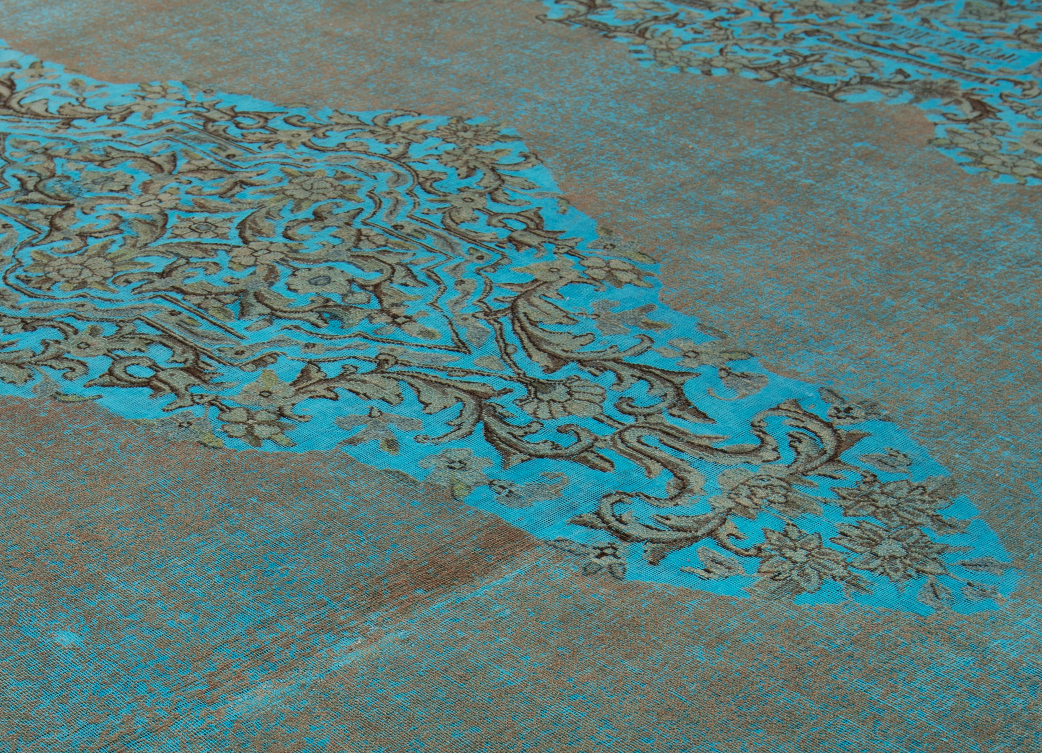 Vintage Relief Rug Turquoise 415 x 300 cm