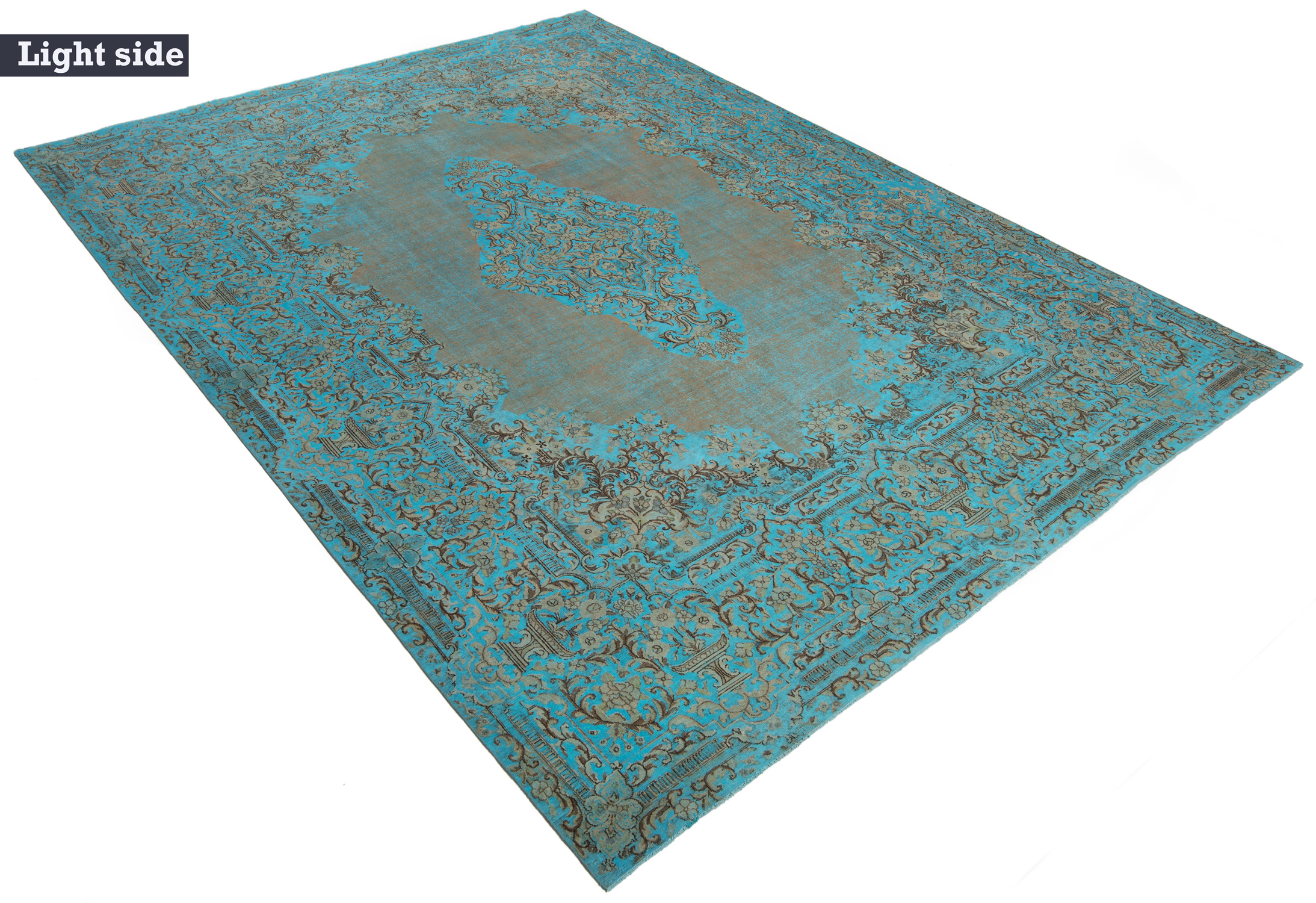 Vintage Relief Rug Turquoise 415 x 300 cm