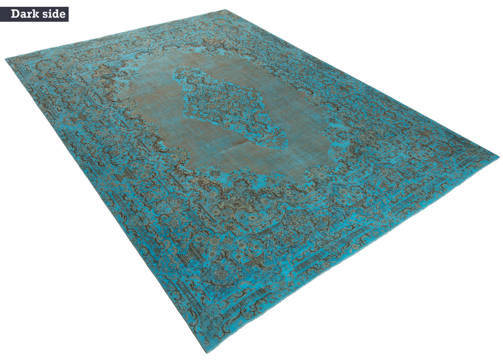 Vintage Relief Rug Turquoise 415 x 300 cm