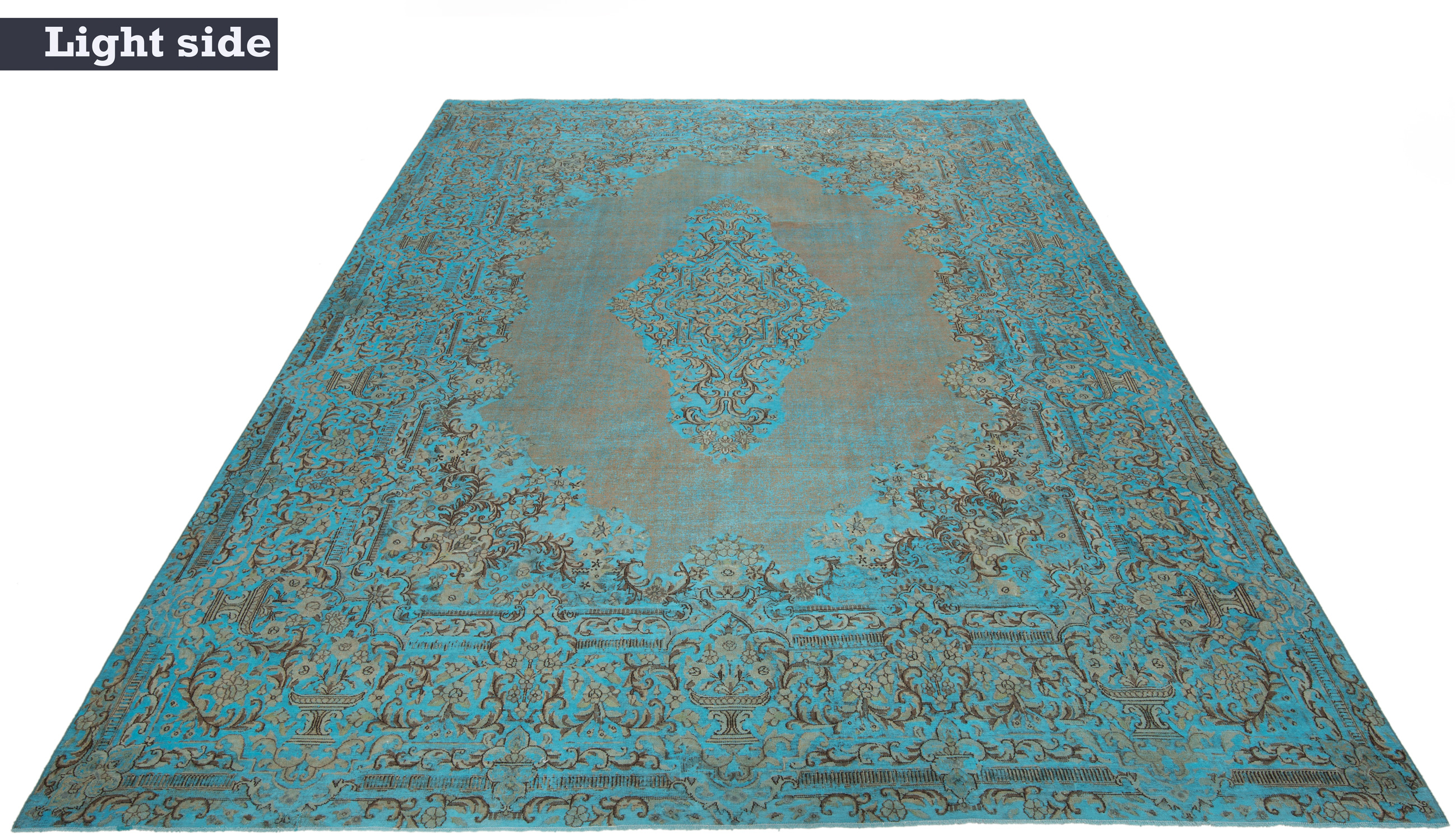 Vintage Relief Rug Turquoise 415 x 300 cm