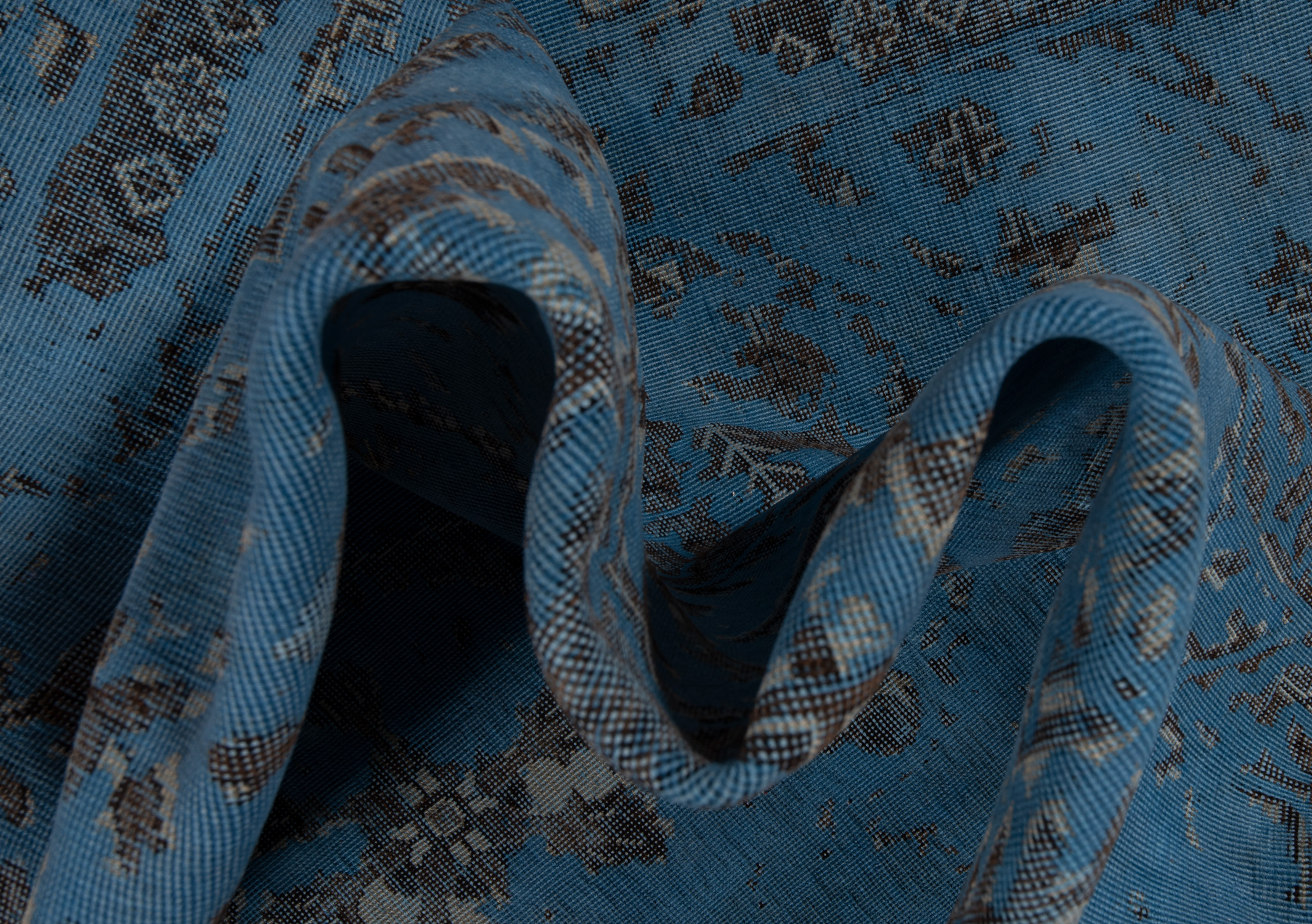 Vintage Relief Rug Blue 380 x 282 cm