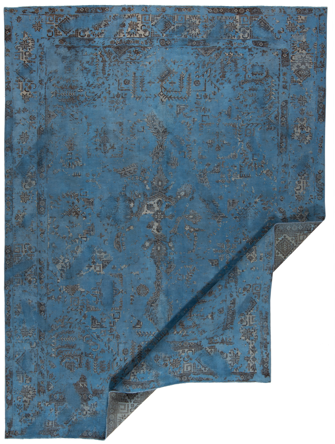 Vintage Relief Rug Blue 380 x 282 cm