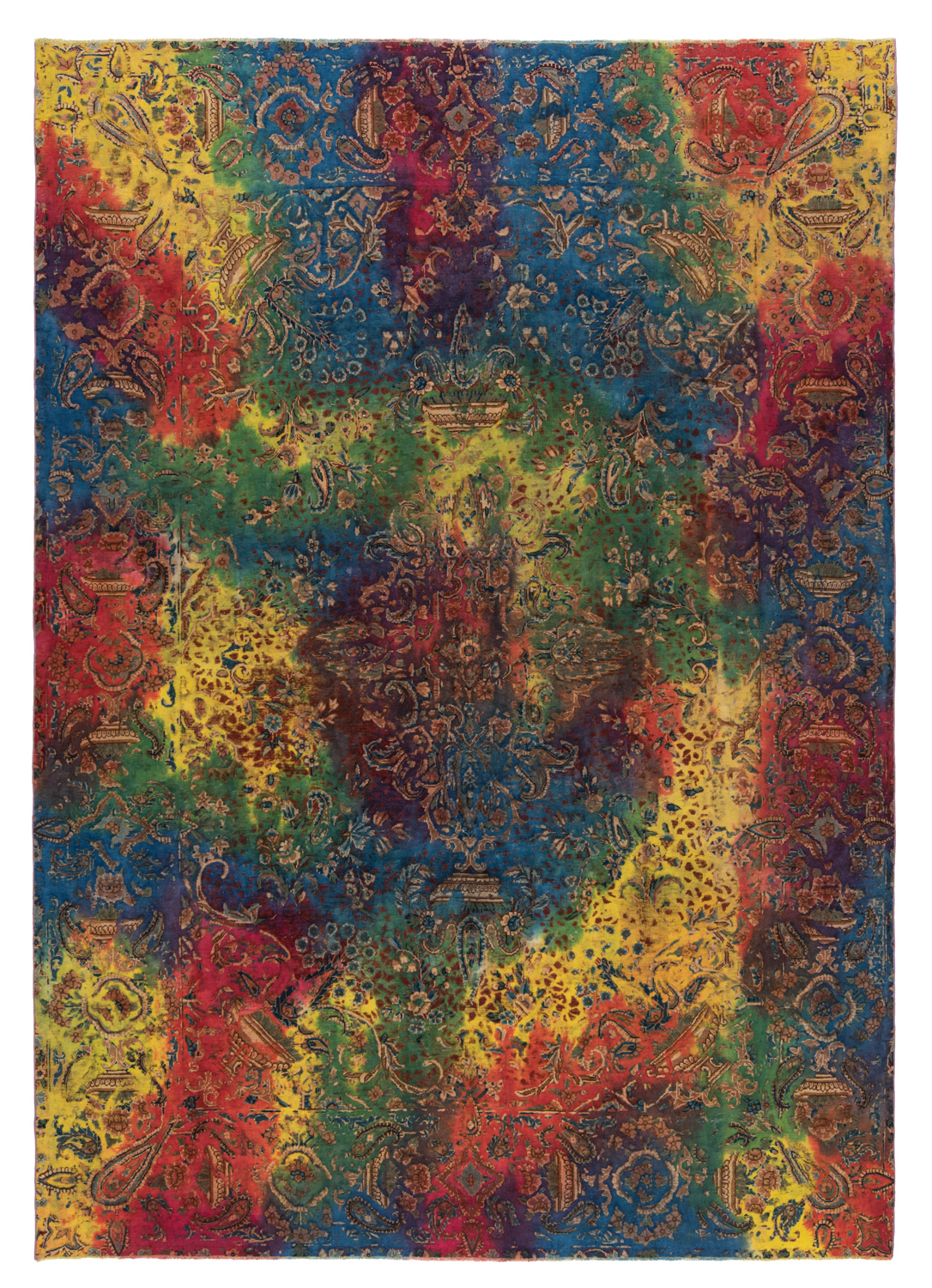 Vintage Relief Rug Multicolor 342 x 243 cm
