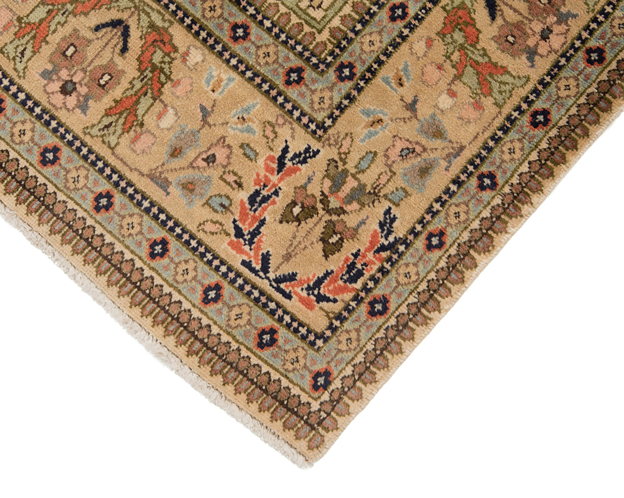 Tabriz Tabatabai Persian Rug Green 198 x 139 cm