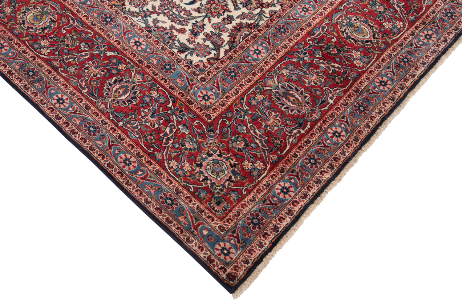 Kashan Antik Persian Rug Beige-Cream 413 x 283 cm