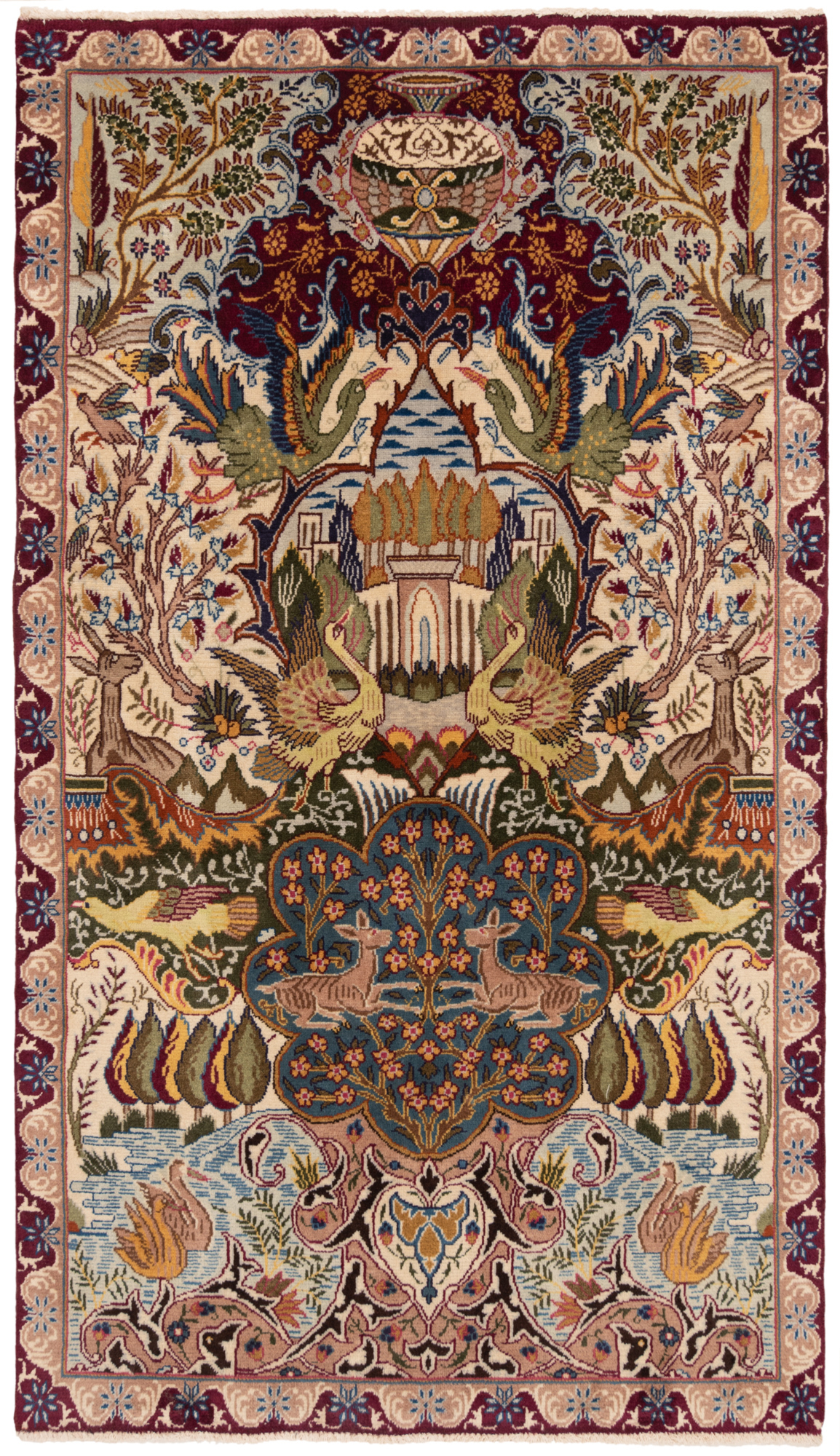 Kashmar Persian Rug Beige-Cream 202 x 115 cm