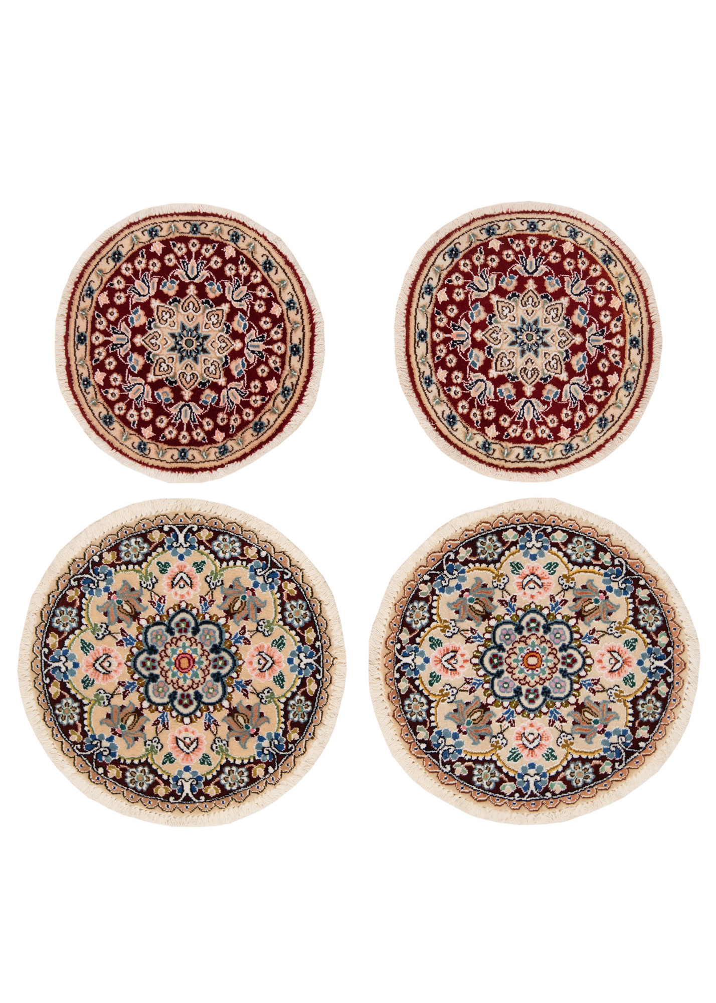 Nain 9La Perserteppich Beige-Creme 50 x 50 cm