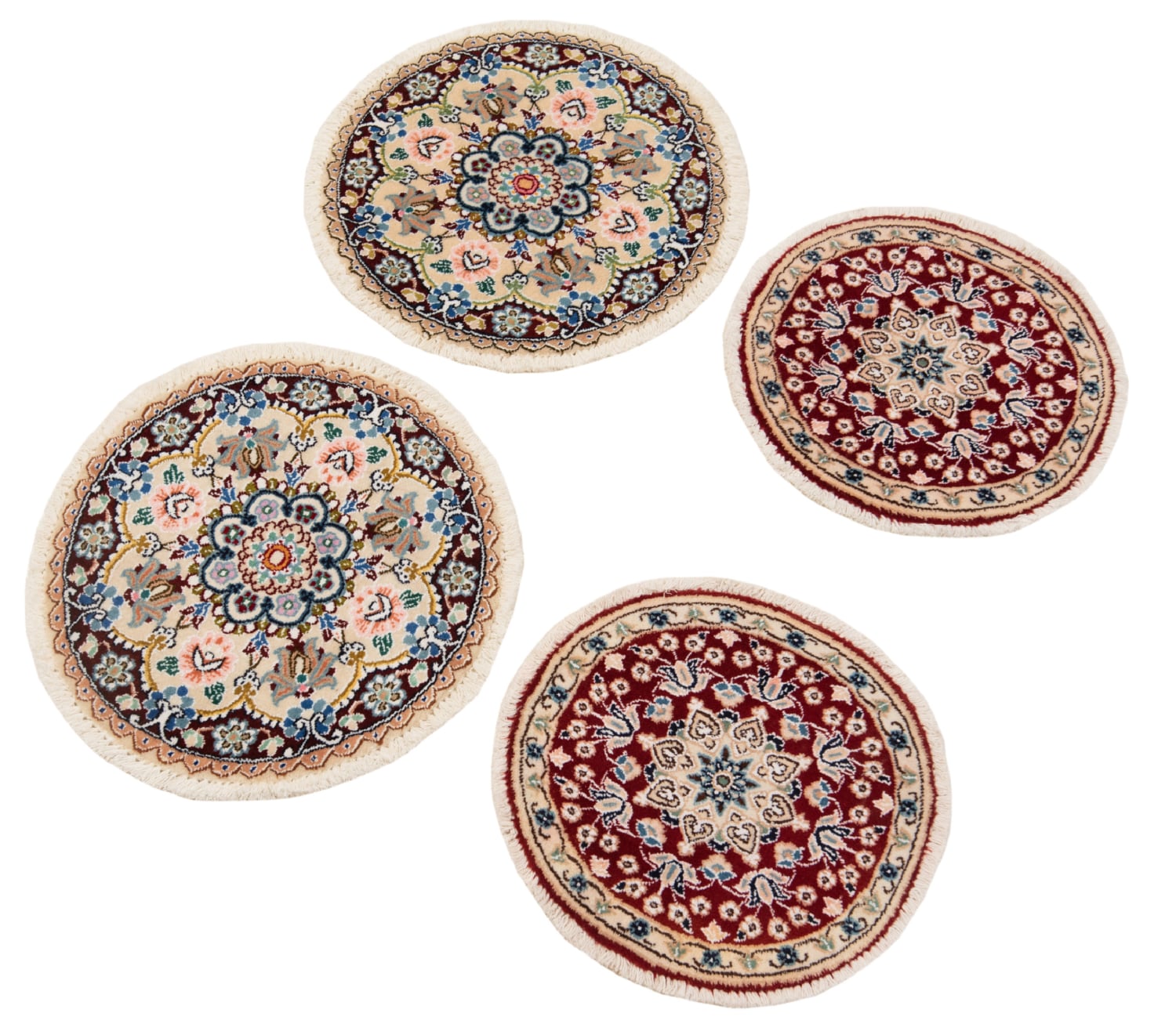 Nain 9La Perserteppich Beige-Creme 50 x 50 cm