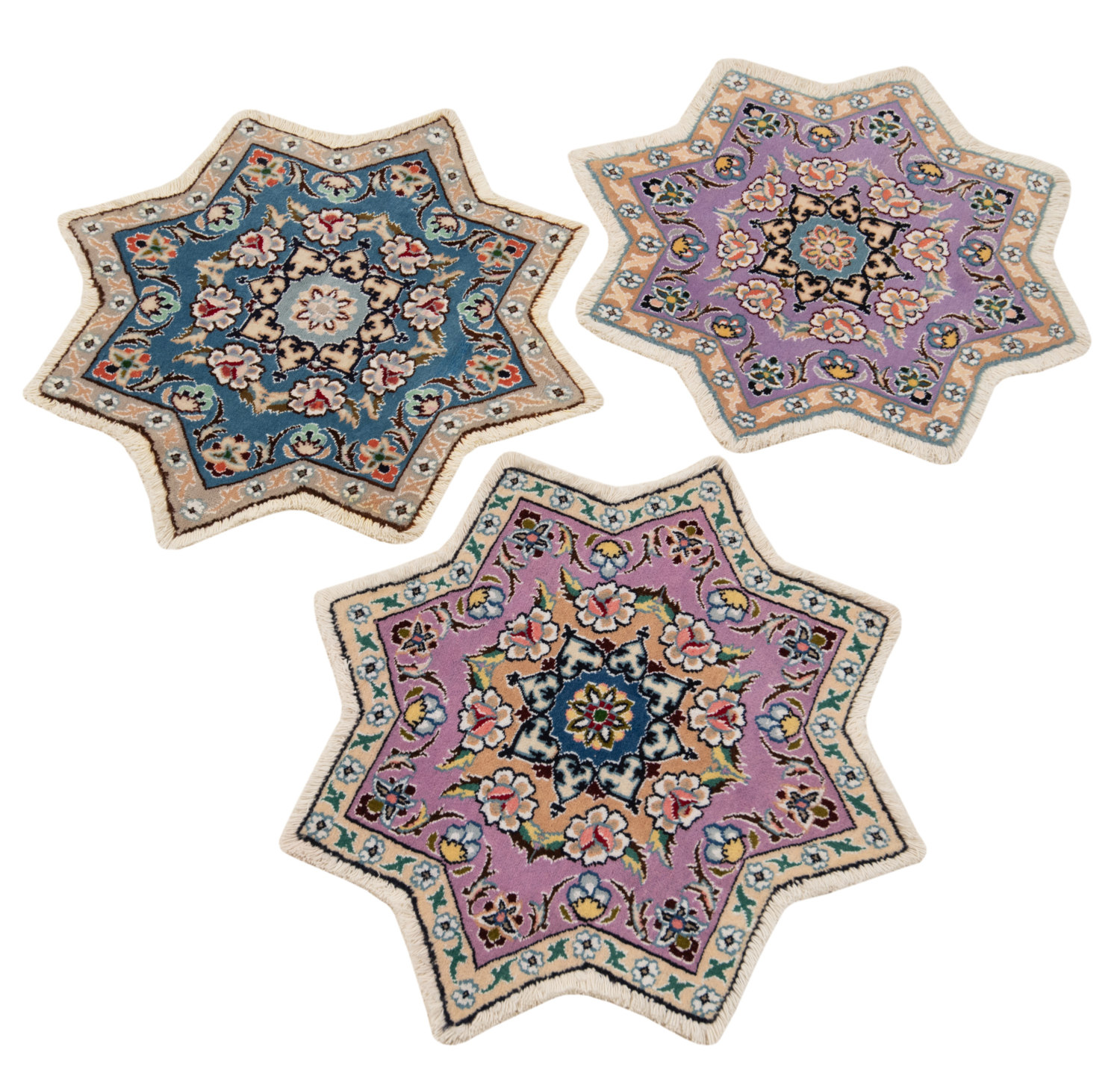 Alfombra persa Nain 9La, color púrpura, 65 x 65 cm