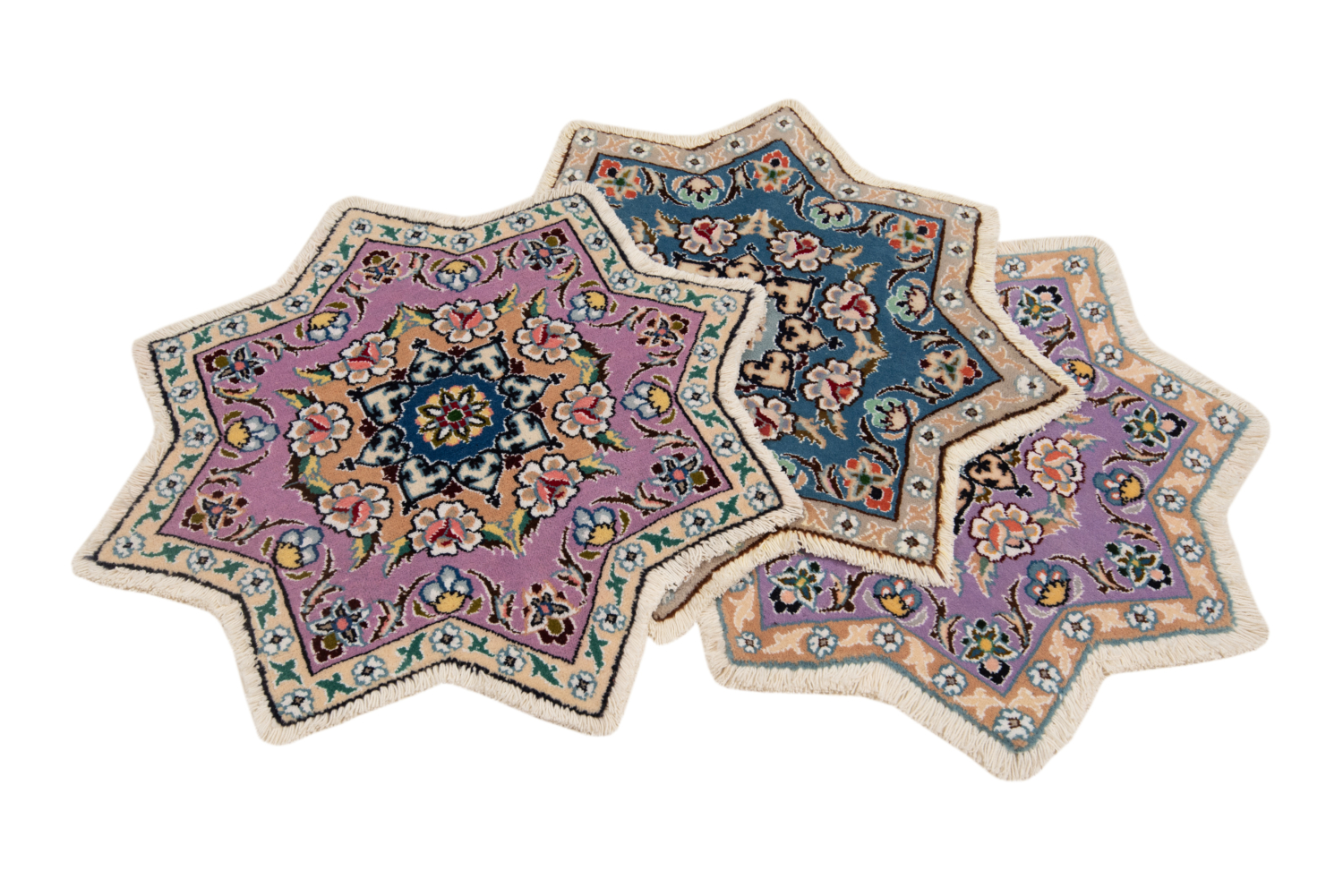 Alfombra persa Nain 9La, color púrpura, 65 x 65 cm
