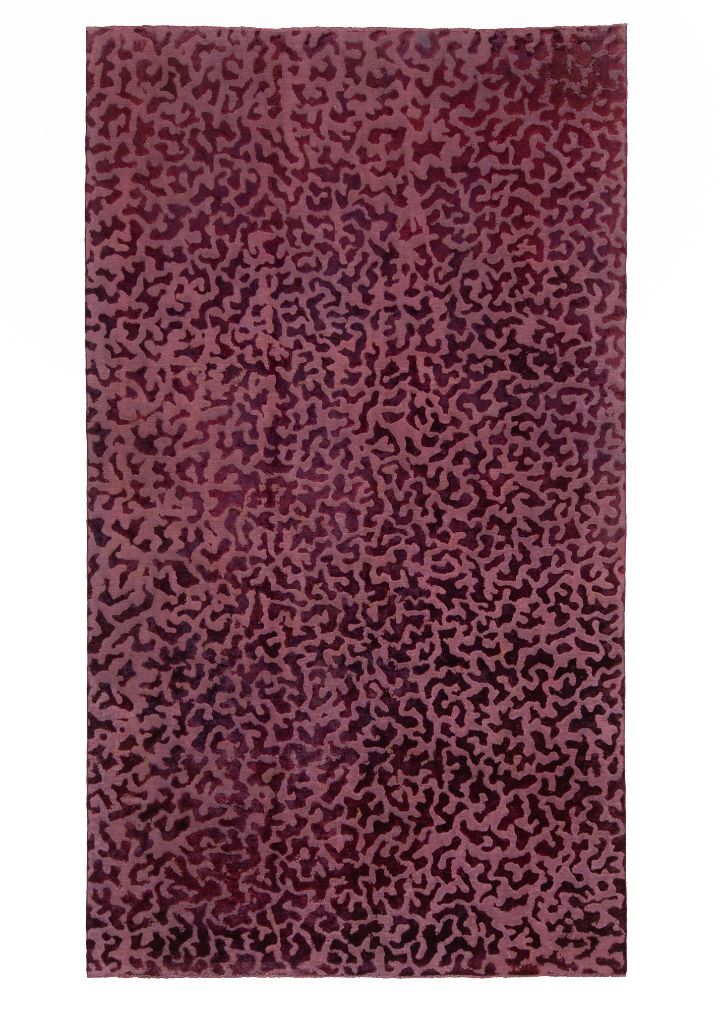 Alfombra vintage con relieve morado 320 x 185 cm