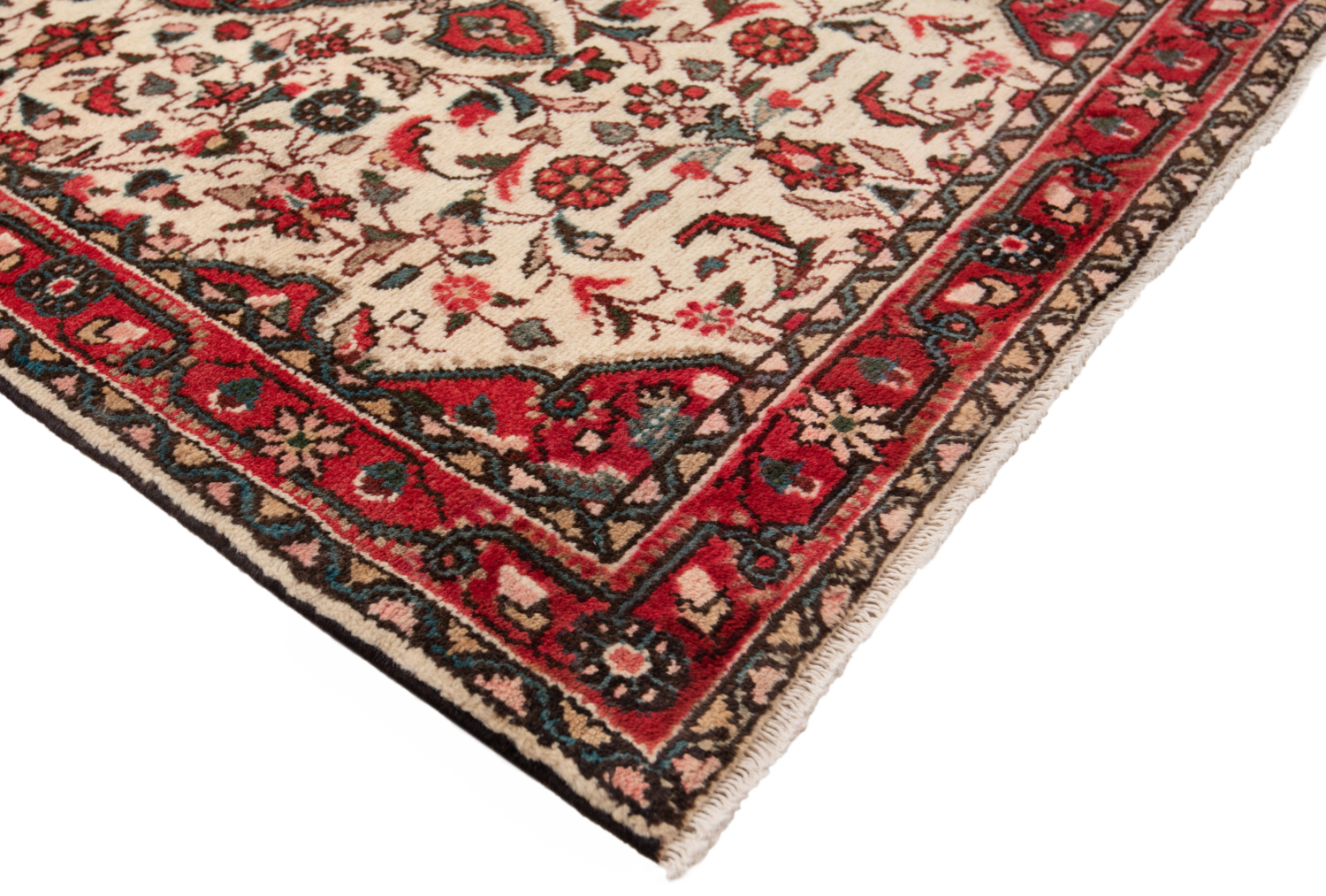 Hamedan Perserteppich Beige-Creme 122 x 80 cm