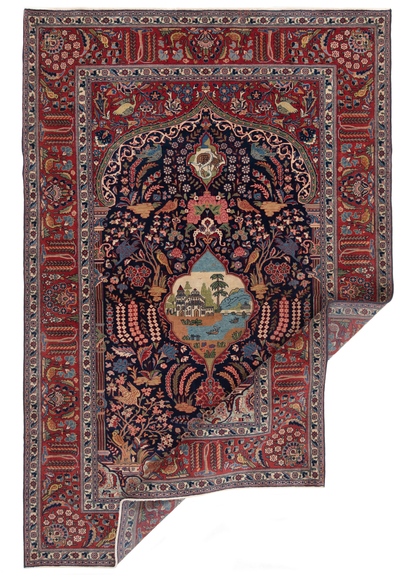 Kashan Persian Rug Multicolor 198 x 132 cm