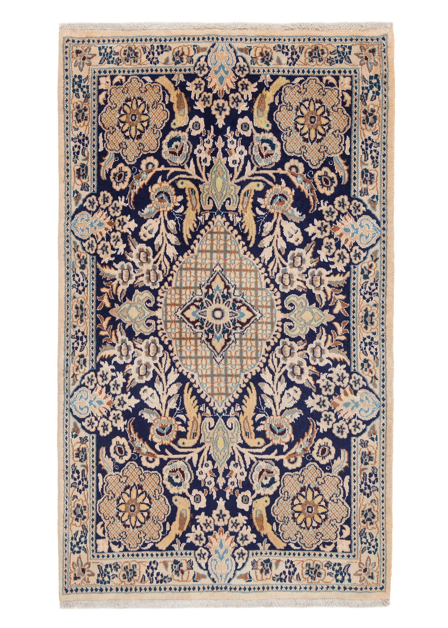 Alfombra persa Nain 9la Azul Noche 136 x 85 cm