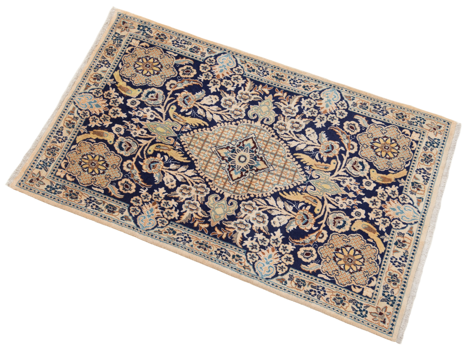 Alfombra persa Nain 9la Azul Noche 136 x 85 cm