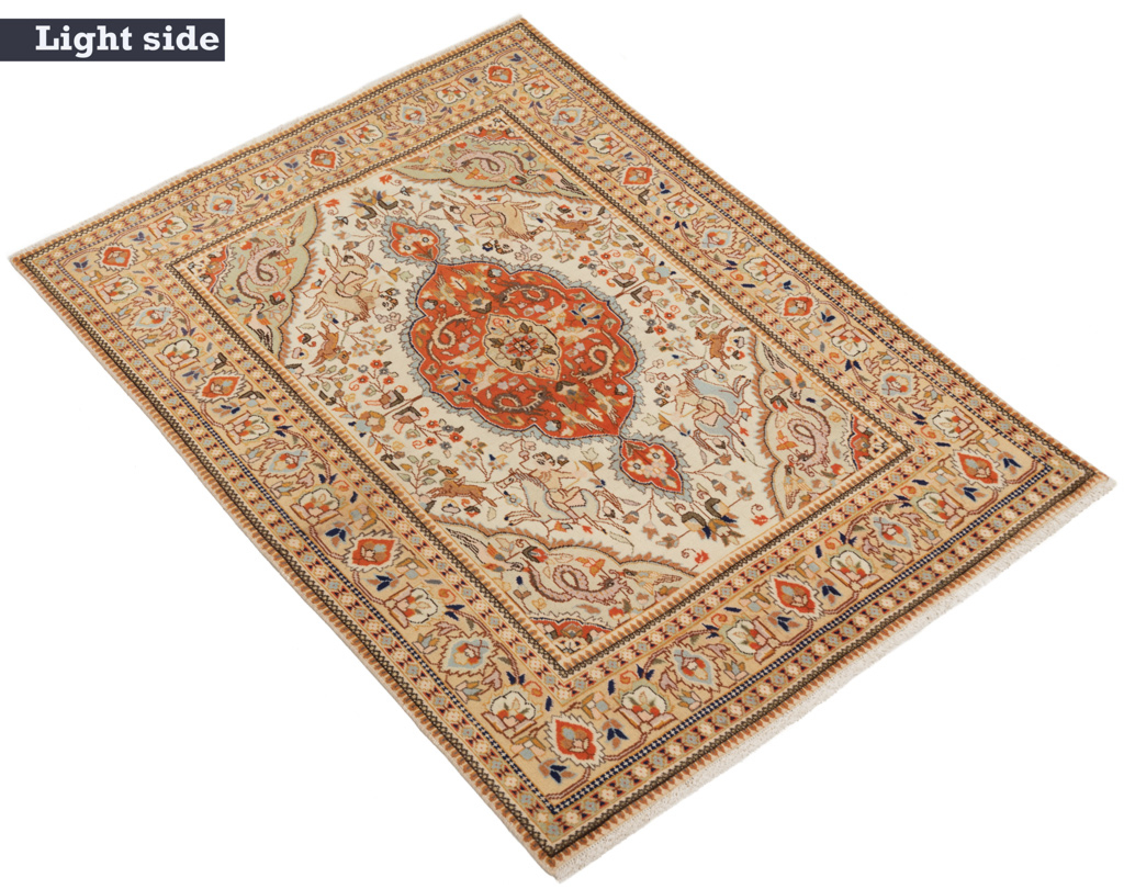 Tabriz Tabatabai Persian Rug Beige-Cream 200 x 149 cm