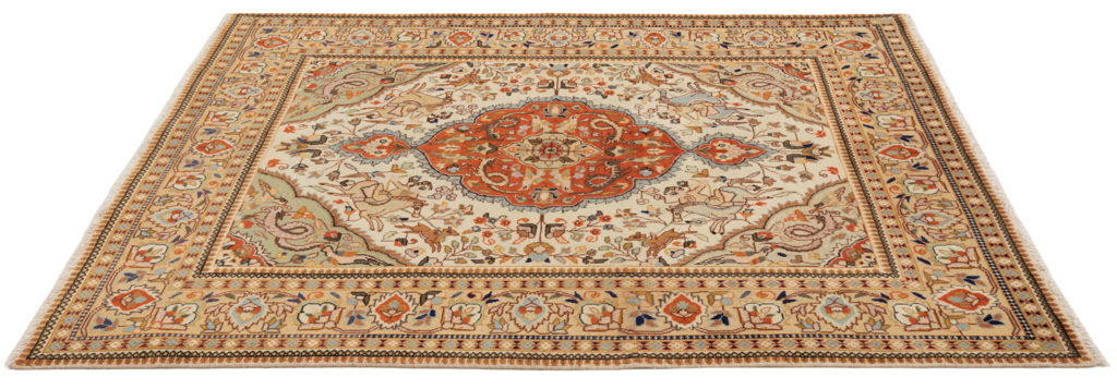 Tabriz Tabatabai Persian Rug Beige-Cream 200 x 149 cm