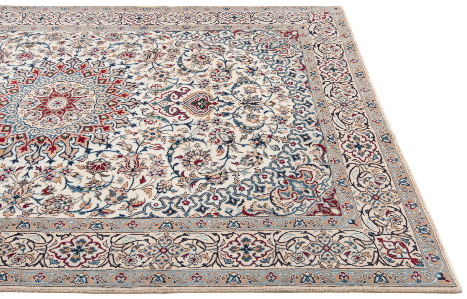 Tapis Persan Nain Beige-Crème 305 x 195 cm
