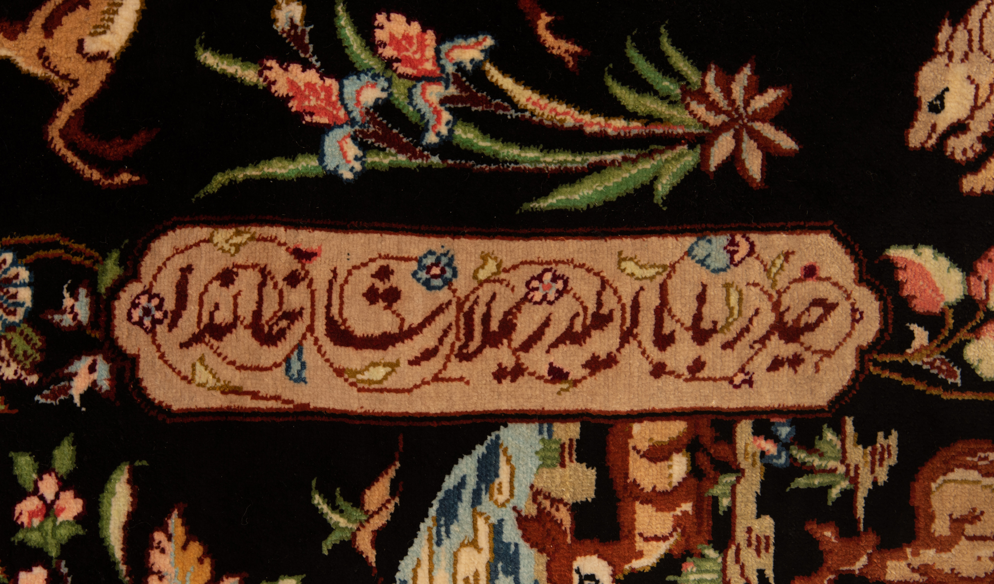 Qom Silk Sadeghzadeh Persian Rug Black 197 x 130 cm