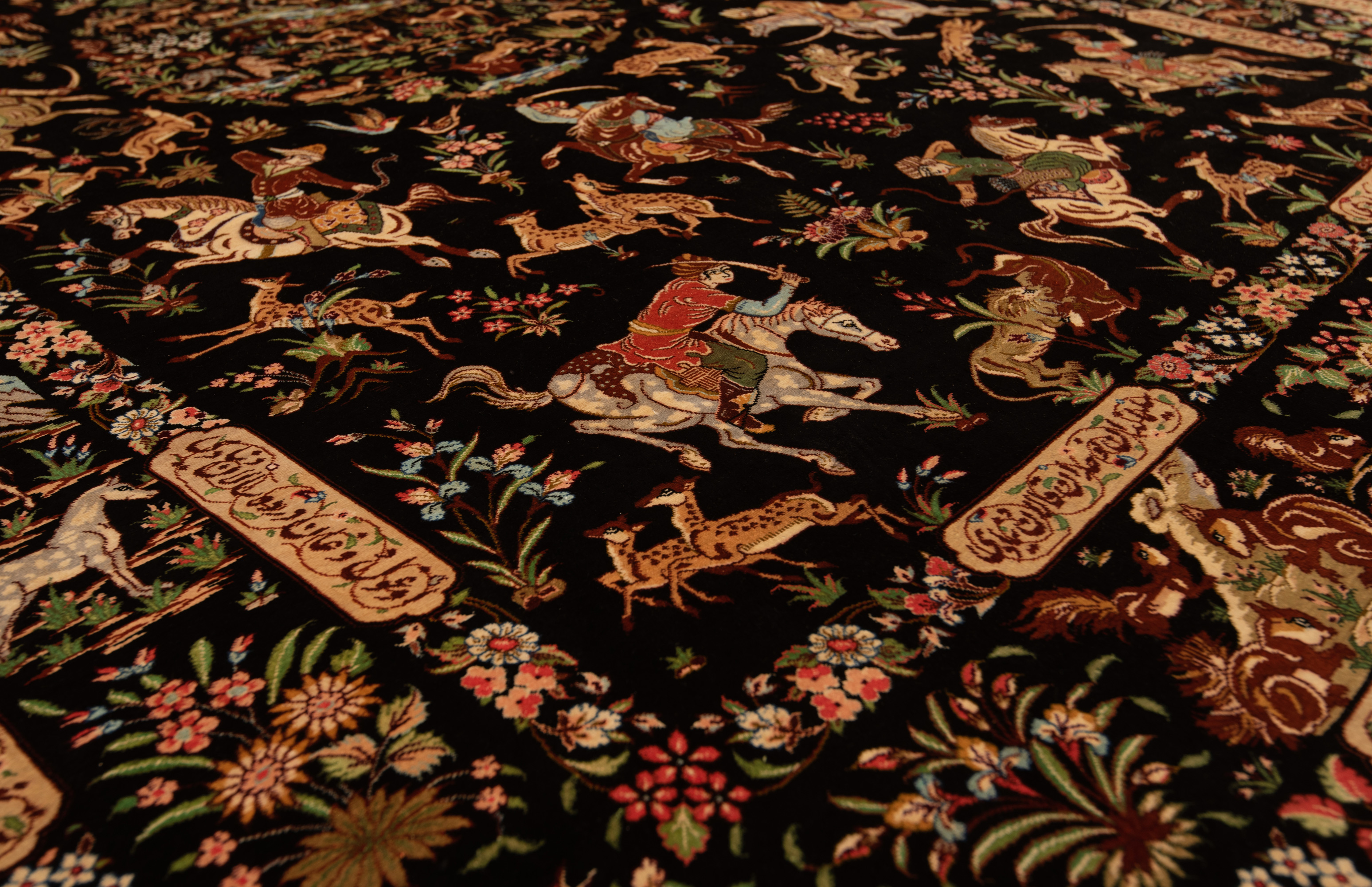 Qom Silk Sadeghzadeh Persian Rug Black 197 x 130 cm